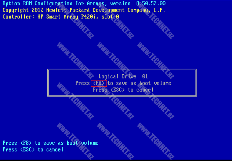 Hp Proliant Serverlər Option Rom Configuration For Array Utility Yusifbəyli Bilik Bazası
