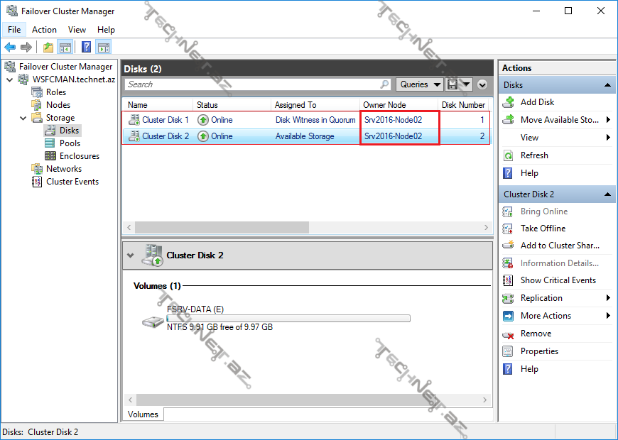 Windows Server 2016 : HA | Failover Clustering -4 – Yusifbəyli "Bilik Bazası"